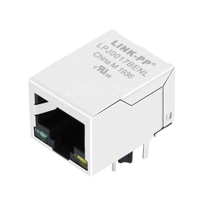 Cina Entrambi KLU1S041-43 LF Compatibile LINK-PP LPJ0017BENL 10/100 Base-T Tab Down Verde/Giallo Led Single Port Network Connectors Moduli RJ45 in vendita