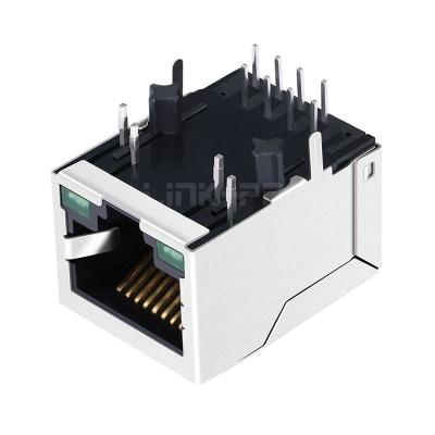 Cina Pulse J0026D01ENL Compatibile LINK-PP LPJ0026BCNL 100 Base-T Single Port RJ45 Jack Con Magnetics Integrated Tab Down Verde/Green Led in vendita