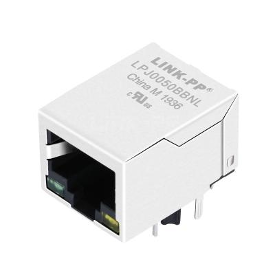 Cina Pulse J00-0063NL Compatibile LINK-PP LPJ0050BBNL 10/100 Base-T Tab Down Verde/Giallo Led Single Port Femminile RJ45 Ethernet Jack in vendita