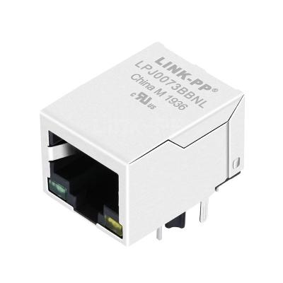 Cina Pulse J0073D01BNL Compatibile LINK-PP LPJ0073BBNL 10/100 Base-T Network Jack RJ45 Magnetic Tab Down Verde/Giallo Led in vendita
