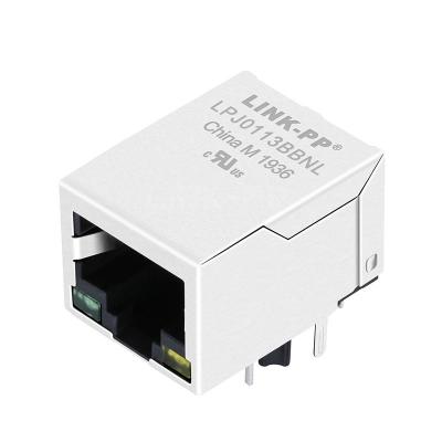 中国 パルスJ00-0046NL コンパティブル LINK-PP LPJ0113BBNL 10/100 ベース-T タブ ダウン グリーン/イエロー LED 1x1 ポート 8P8C イーサネット RJ-45 コンネクタ 販売のため
