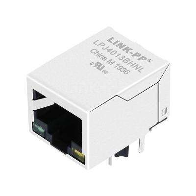 中国 RB1-126BTAGA コンパティブル LINK-PP LPJ4013BHNL 10/100 ベース-T RJ45 ジャック マグネティクス タブダウン 緑/黄色 LED 販売のため