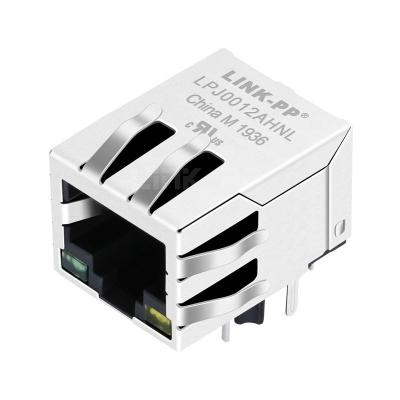 Cina X multiple XMG-J1B121ZCCD Compatibile LINK-PP LPJ0012AHNL 10/100 Base-T Tab Down Verde/Giallo Led 1 Port Connectors RJ45 Ethernet Connessioni in vendita
