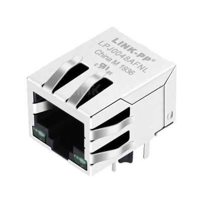 Cina Pulse J0048D21M Compatibile LINK-PP LPJ0048AFNL 10/100 Base-T Tab Down Verde/Verde Led 1 Port Ethernet integrato RJ45 FastJacks in vendita