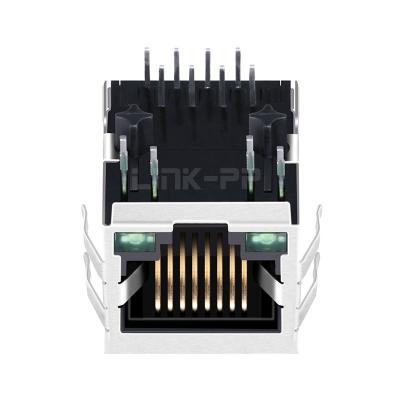Cina Pulse J0048D21M Compatibile LINK-PP LPJ0048AFNL 10/100 Base-T Tab Down Verde/Verde Led 1 Port Ethernet integrato RJ45 FastJacks in vendita