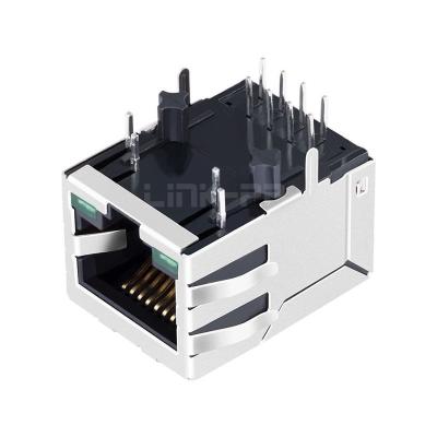 Cina Pulse J0048D21M Compatibile LINK-PP LPJ0048AFNL 10/100 Base-T Tab Down Verde/Verde Led 1 Port Ethernet integrato RJ45 FastJacks in vendita