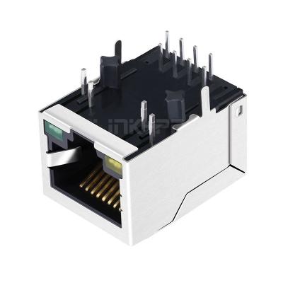 Cina LU1S041CX-34 LF a entrambe le parti Compatibile LINK-PP LPJ0182BANL 10/100 Base-T Tab Down Giallo/Verde Led 1 Port Network Connectors Moduli RJ45 Keystone in vendita