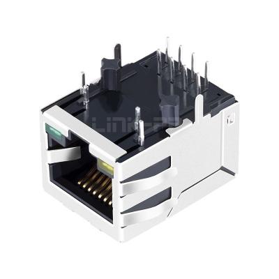 Cina Halo HFJ11-S101E-S1LS21RL Compatibile LINK-PP LPJ0215AANL 100 Base-T Single Port Connector Lan RJ45 Femminile Jack Tab Down Giallo/Verde Led in vendita