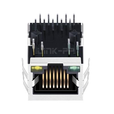 中国 パルスJD0-0004NL コンパティブル LINK-PP LPJ0277AHNL 10/100 ベース-T タブダウン グリーン/イエロー LEDシングルポート イーサネット LAN RJ45 POEコネクタ 販売のため
