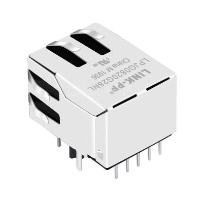 中国 Tyco 5-6605435-1 コンパティブル LINK-PP LPJG0820G28NL 100/1000 ベース-T タブダウン グリーン/イエロー LED シングルランポート RJ45 10ピンコネクタ 販売のため