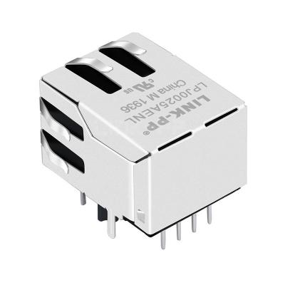 中国 両手 NU1S516-434LF コンパティブル LINK-PP LPJ0025AENL 10/100 ベース-T タブ ダウン グリーン/イエロー LED 1x1 ポート 8P8C RJ45 統合磁性 販売のため