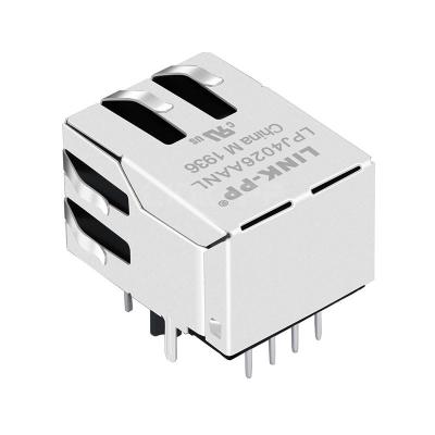 Cina X multiplo XRJG-01K-1-E13-211 Compatibile LINK-PP LPJ4026AANL 10/100 Base-T Tab Down Giallo/verde Led One Port Shielded Network RJ-45 connettore in vendita