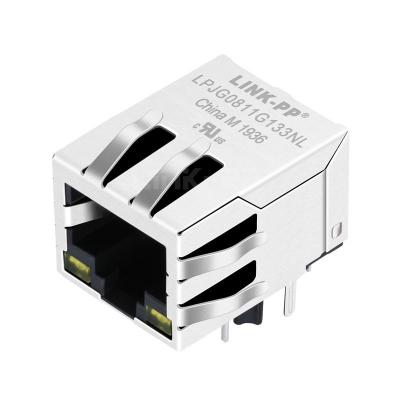 Cina Tyco 1840434-3 Compatibile LINK-PP LPJG0811G133NL 100/1000 Base-T Tab Down Giallo/Giallo Led One Port Cat6 RJ 45 Networking in vendita