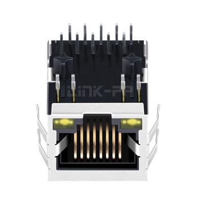 Cina Tyco 1840434-3 Compatibile LINK-PP LPJG0811G133NL 100/1000 Base-T Tab Down Giallo/Giallo Led One Port Cat6 RJ 45 Networking in vendita