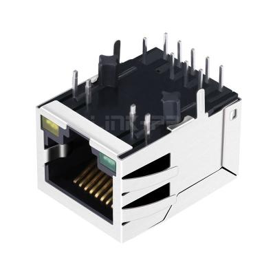Cina Halo HFJ11-RP22E-L12RL Compatibile LINK-PP LPJ0284GENL 10/100 Base-T Tab Down Verde/Giallo Led Single Port POE RJ-45 Connector di rete in vendita
