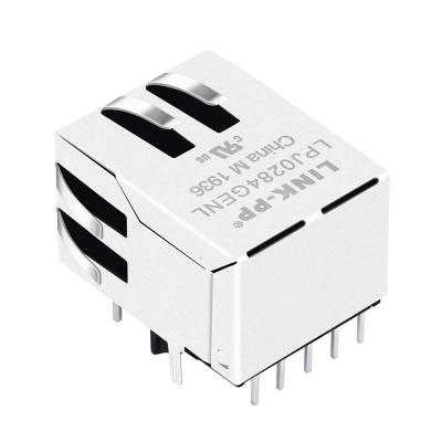 Cina Halo HFJ11-RP22E-L12RL Compatibile LINK-PP LPJ0284GENL 10/100 Base-T Tab Down Verde/Giallo Led Single Port POE RJ-45 Connector di rete in vendita