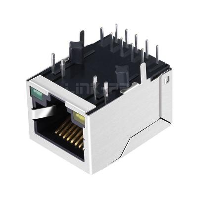 Cina WE MIC66211-5171T-LF3 Compatibile LINK-PP LPJ4049HDNL 10/100 Base-T Tab Down Giallo/Verde Led 1 Port POE RJ 45 Sottili in vendita