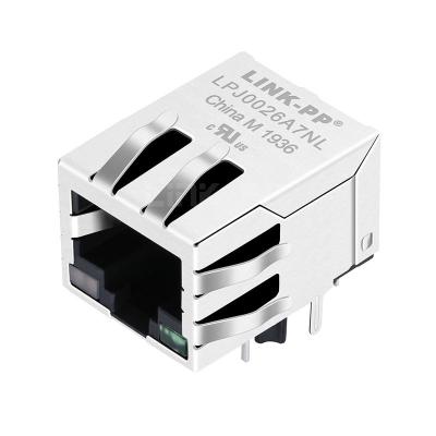 Cina Pulse J0026D21GNL Compatibile LINK-PP LPJ0026A7NL 10/100 Base-T Tab Down Verde e giallo/verde Led 1 porta 8P8C RJ 45 Socket Ethernet in vendita