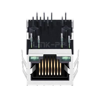 Cina Tyco 1-6605310-1 Compatibile LINK-PP LPJ0049A76NL 10/100 Base-T Tab Down Verde/Verde Led 1 Port POE Network Connector RJ-45 Jack in vendita