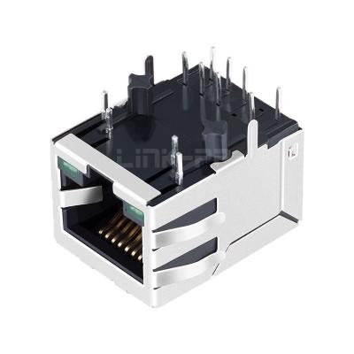 Cina Tyco 1-6605310-1 Compatibile LINK-PP LPJ0049A76NL 10/100 Base-T Tab Down Verde/Verde Led 1 Port POE Network Connector RJ-45 Jack in vendita
