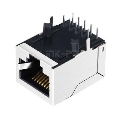 China Tyco 6605468 Compatible LINK-PP LPJ4049DNL 10/100 Base-T 1 Port Magnetische RJ45 Modulaire Jacks Tab Down zonder Led Te koop