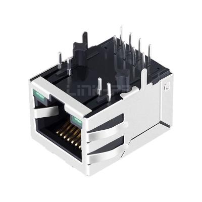 China WE MIC24012-5101T-LF3 Compativel LINK-PP LPJ0011GFNL 10/100 Base-T Tab Down Verde/Led Verde 1 Port 8 Pin Cat5e Conector RJ45 à venda