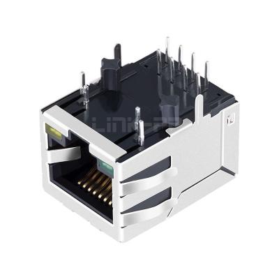 Cina Halo HFJ11-E2450E-LS12RL Compatibile LINK-PP LPJ4011ABNL 10/100 Base-T 1x1 Port Moduli di connettore RJ45 integrati Tab Down Verde/Giallo Led in vendita