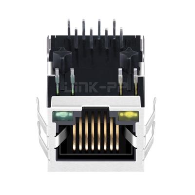 Cina RJLB060TC1 Compatibile LINK-PP LPJ4013EDNL 10/100 Base-T 8P8C Scudo RJ45 Jack 1x1 Port Tab Down Giallo/Verde Led in vendita