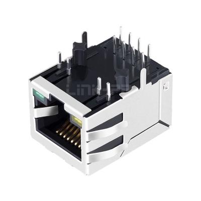 Cina RJLB060TC1 Compatibile LINK-PP LPJ4013EDNL 10/100 Base-T 8P8C Scudo RJ45 Jack 1x1 Port Tab Down Giallo/Verde Led in vendita