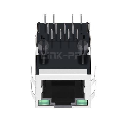 中国 パルスJ1012F21KNL コンパティブル LINK-PP LPJ1012AWNL 10/100 ベース-T 1x1 ポート 女性コネクタ RJ45 モジュールタブアップ グリーン/グリーン LED 販売のため