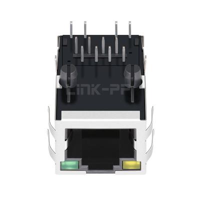 China Hanrun HR971149C Compatible LINK-PP LPJ1026AGNL 10/100 Base-T Single Port RJ45 Connector met Transformer Tab Up Geel/Groen Led Te koop