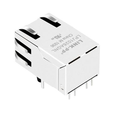 China Hanrun HR971149C Compatible LINK-PP LPJ1026AGNL 10/100 Base-T Single Port RJ45 Connector met Transformer Tab Up Geel/Groen Led Te koop