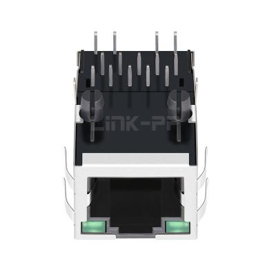 China Belfuse SI-52003-F Compatibel LINK-PP LPJ1096AWNL 10/100 Base-T Tab Up Groen/Groen Led Single Port Shielded RJ-45 Network Jack Te koop