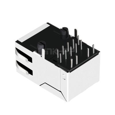 China Belfuse SI-52003-F Compatibel LINK-PP LPJ1096AWNL 10/100 Base-T Tab Up Groen/Groen Led Single Port Shielded RJ-45 Network Jack Te koop