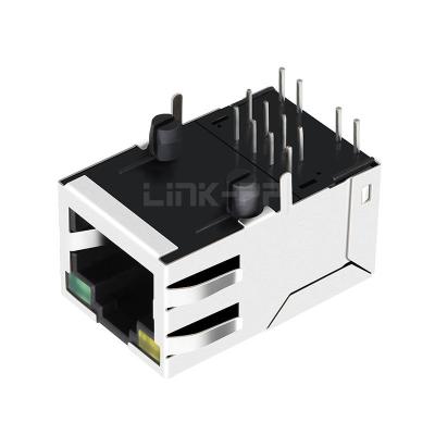 Cina X Multiple XRJH-11-01-8-8-1-A-L Compatibile LINK-PP LPJ1106AANL 10/100 Base-T RJ45 Magnetics Jack Single Port Tab Up Giallo/Verde Led in vendita