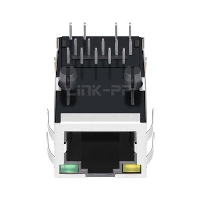 Cina X Multiple XMH-01-1-PP1-111-1P0 Compatibile LINK-PP LPJ1149AGNL 10/100 Base-T Tab Up Giallo/Verde Led Single Port POE RJ45 Magjack Connector in vendita
