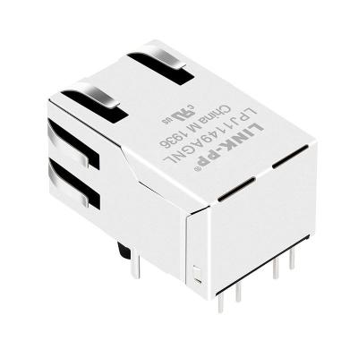 Cina X Multiple XMH-01-1-PP1-111-1P0 Compatibile LINK-PP LPJ1149AGNL 10/100 Base-T Tab Up Giallo/Verde Led Single Port POE RJ45 Magjack Connector in vendita
