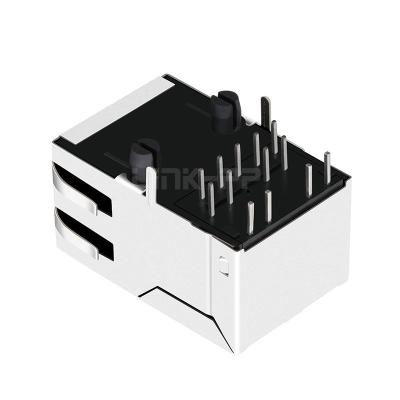 China Hanrun HR941199C Compatibel LINK-PP LPJ1253AHNL 10/100 Base-T Tab Up Groen/Geel Led Single Port Cat5e Shielded POE RJ 45 Connector Te koop