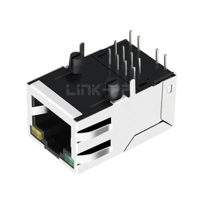 China Pulso JXR1-0012NL Compativel LINK-PP LPJ6026ABNL 10/100 Base-T Tab Up Verde/Amarela Led Single Port Networking RJ 45 Conector à venda