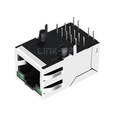 China Moxie MOX-RJ45-520 Compativel LINK-PP LPJ6144AWNL 10/100 Base-T Tab Up Verde/Led Verde Conector RJ45 Cat5e de porta única blindada à venda