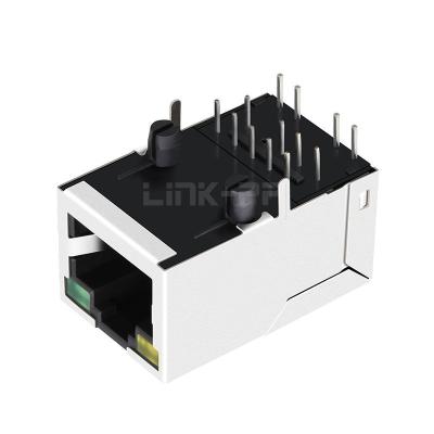 Cina X Multiple XPJH-01D-1-D25-110 Compatibile LINK-PP LPJ1149BGNL 10/100 Base-T Single Port RJ45 Mag Jack Cat5e POE Tab Up Giallo/Verde Led in vendita