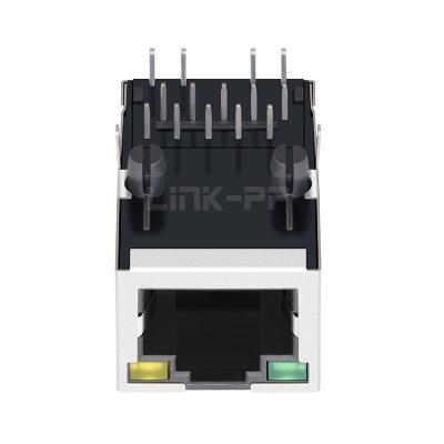 中国 X マルチプル XMH-SC851-901NL コンパティブル LINK-PP LPJ1175BHNL 10/100 ベース-T タブアップ グリーン/イエロー LEDシングルポート RJ45 イーサネットソケット 販売のため