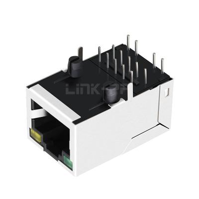 中国 X マルチプル XMH-SC851-901NL コンパティブル LINK-PP LPJ1175BHNL 10/100 ベース-T タブアップ グリーン/イエロー LEDシングルポート RJ45 イーサネットソケット 販売のため