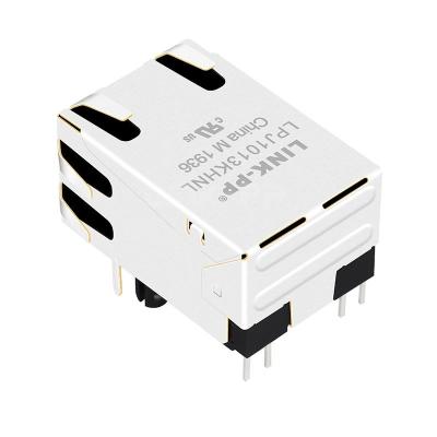 China Amfenol RJMG163217101NR Compativel LINK-PP LPJ1013KHNL 10/100 Base-T Tab Up Verde/Amarela Led Single Port Shielded Network RJ 45 Jack de conector à venda