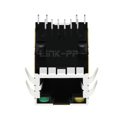 中国 ベルフューズ 08B0-1D1T-36-F コンパティブル LINK-PP LPJ2011KGNL 10/100 ベース-T タブアップ 黄色/緑色 LEDシングルポート シールド RJ 45 女性PCBコネクタ 販売のため