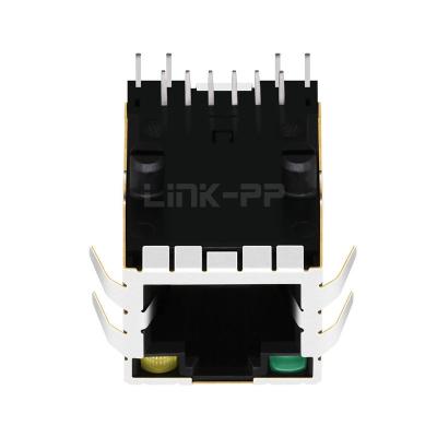 China Amphenol RJMG163218101NR Compativel LINK-PP LPJ2011KHNL 10/100 Base-T Tab Up Verde/Amarela Led Single Port Ethernet RJ45 Conexão à venda