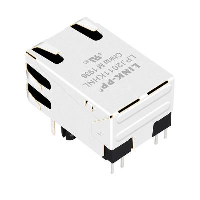China Amphenol RJMG163218101NR Compativel LINK-PP LPJ2011KHNL 10/100 Base-T Tab Up Verde/Amarela Led Single Port Ethernet RJ45 Conexão à venda