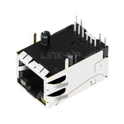 Cina WE MIC2411C-6131 Compatibile LINK-PP LPJ2011KSNL 10/100 Base-T Tab Up Giallo/Arancione&Verde Led Single Port Integrato RJ45 FastJacks in vendita