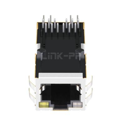 Cina Belfuse 0826-1X1T-AD-F Compatibile LINK-PP LPJK0043AONL 100 Base-T Single Port Jack RJ45 connettore con POE Tab Up Orange&Green/Yellow Led in vendita