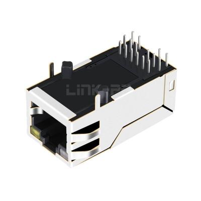 Cina Belfuse 0826-1X1T-AD-F Compatibile LINK-PP LPJK0043AONL 100 Base-T Single Port Jack RJ45 connettore con POE Tab Up Orange&Green/Yellow Led in vendita